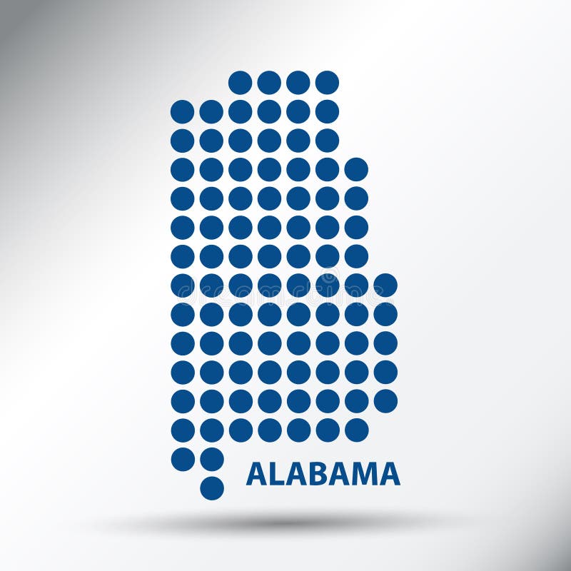 Alabama State Abstract Dotted Map Stock Vector - Illustration of shape ...