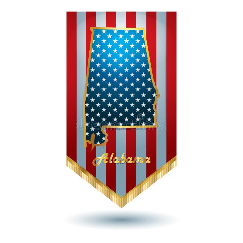 Alabama State Banner. Vector Illustration Decorative Design Stock ...