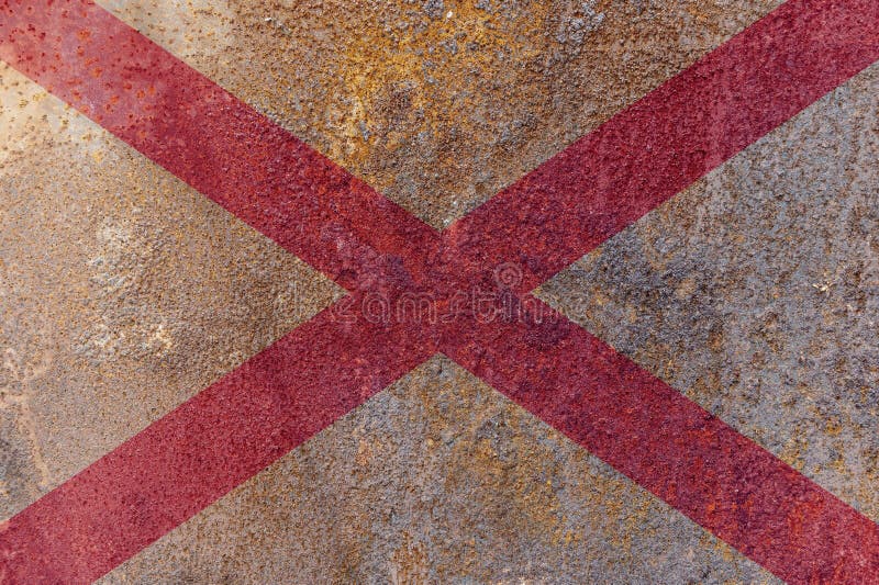 Alabama State Flag. Dirty Alabama State Flag on Rusty Metal Surface ...