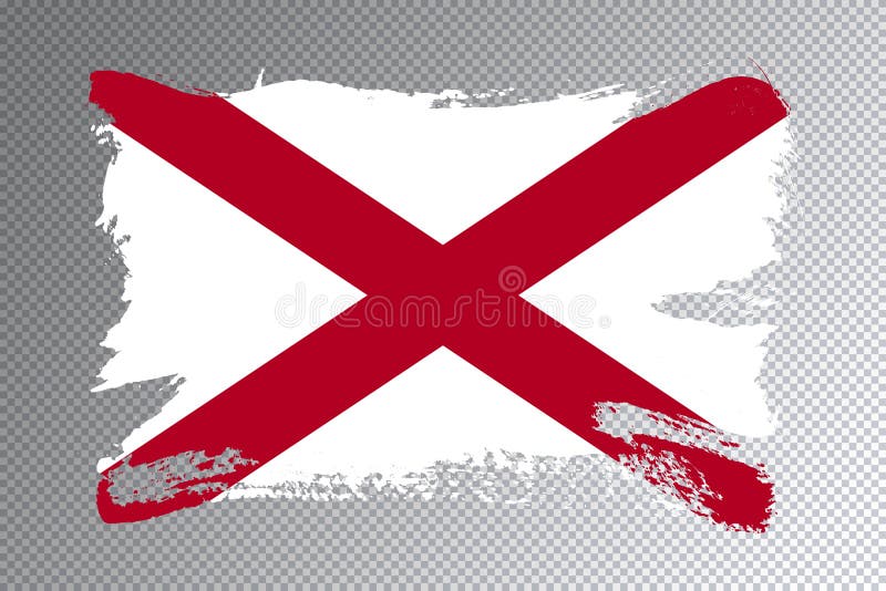 Alabama Flag and Map, Transparent Background Stock Illustration ...