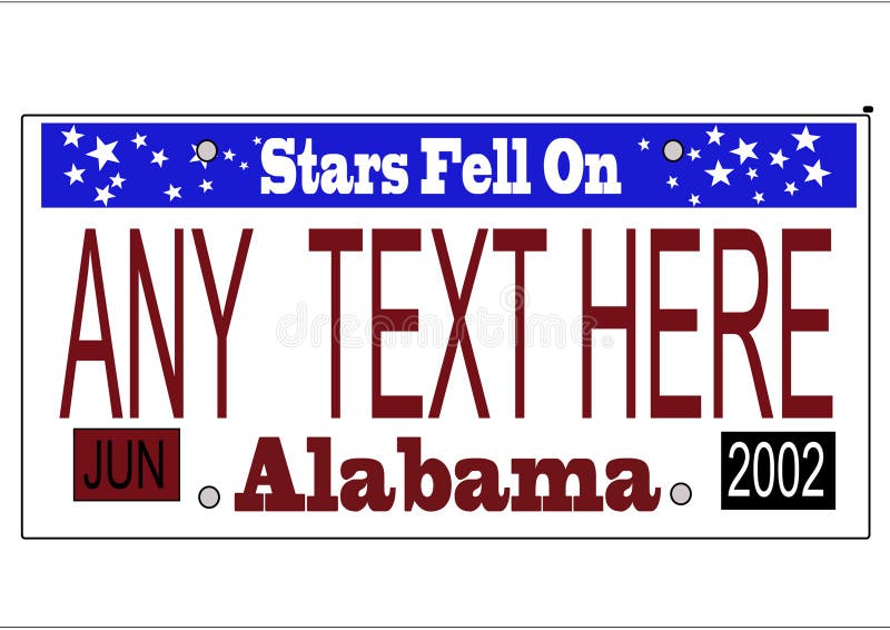 Alabama State License Plate Vector Stock Vector - Illustration of month ...