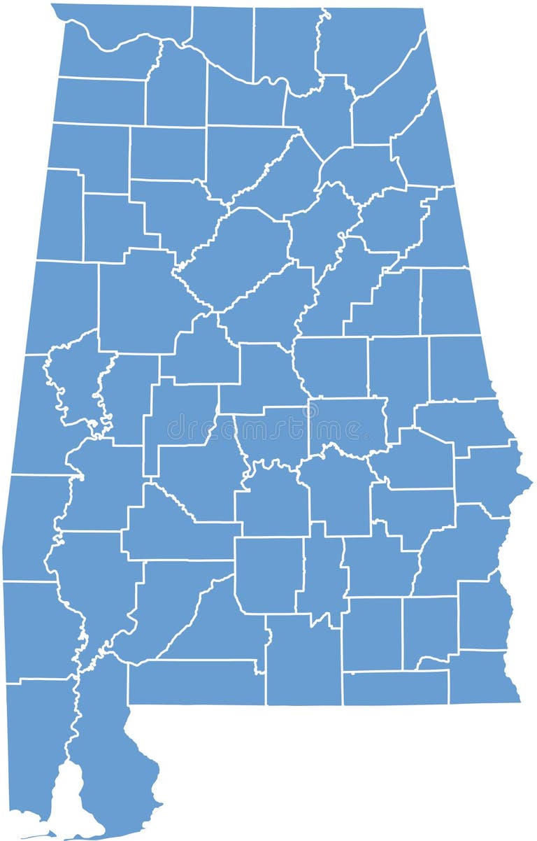 Alabama State Map Counties Stock Illustrations – 797 Alabama State Map ...