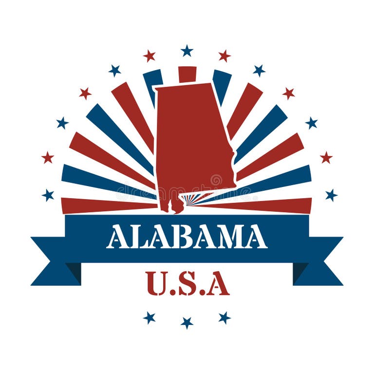 Alabama State Map Label. Vector Illustration Decorative Design Stock ...