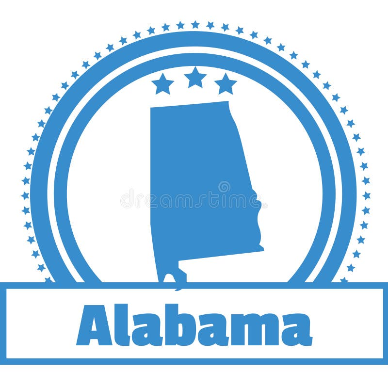 Alabama State Map Label. Vector Illustration Decorative Design Stock ...