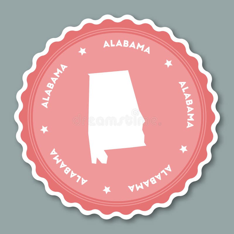 Alabama Sticker Flat Design. Stock Vector - Illustration of modern ...