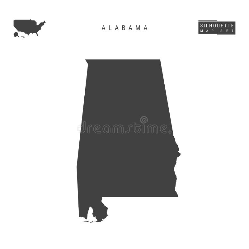 Alabama US State Vector Map Isolated on White Background. High-Detailed ...