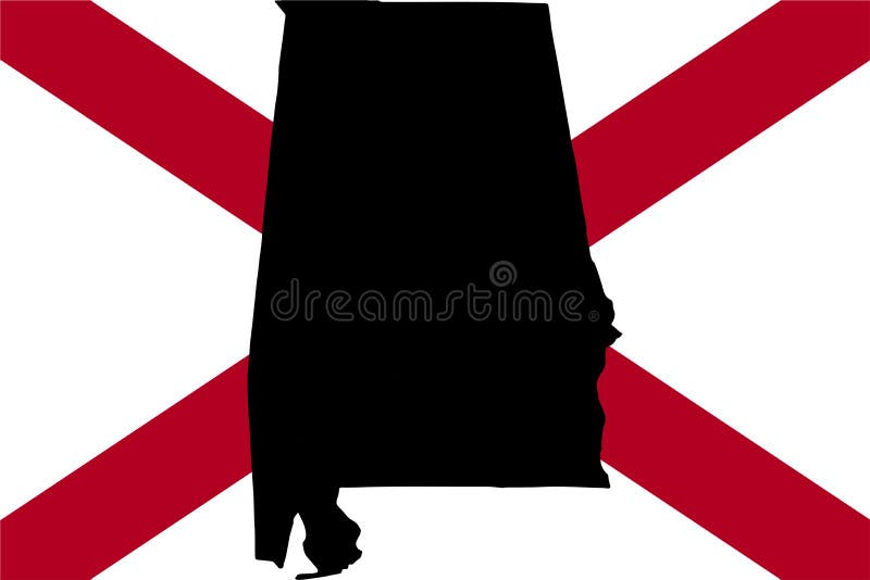 Alabama Vector Map with the Flag Stock Vector - Illustration of ...