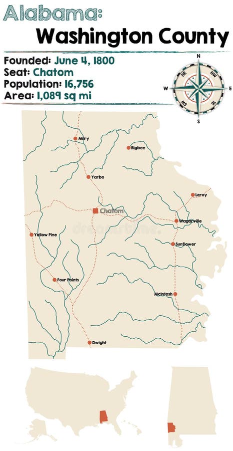 Washington county map stock vector. Illustration of counties - 78880447