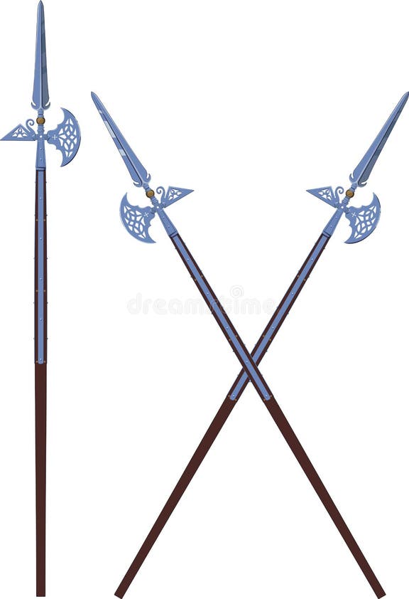 Alabardas adornadas ilustración del vector. Ilustración de medieval ...
