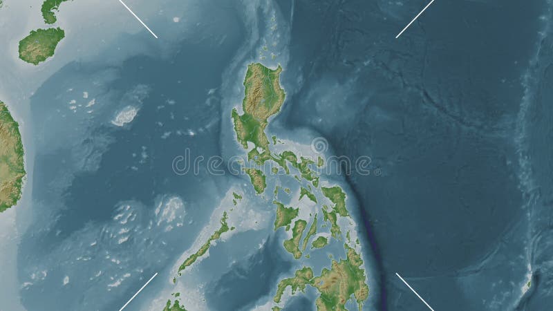 Alabat Island in the Philippine Sea. Physical Map. Slide Stock Footage ...