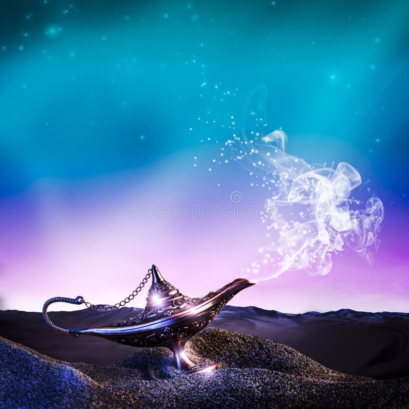 Genie magical lamp stock image. Image of arabian, success - 94662291