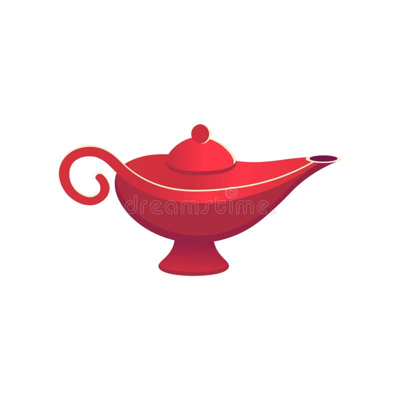 Aladdin Lamp Magic Oil Lamp.Cartoon Vector Illustration Stock Vector ...