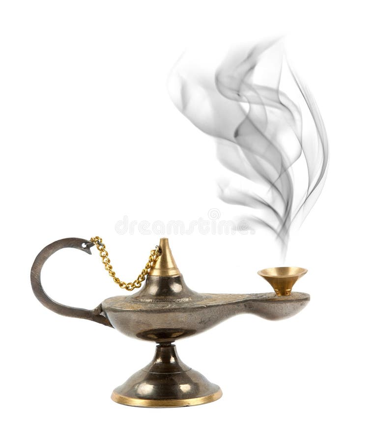 Magic Aladdin S Genie Lamp on a Desert Stock Photo - Image of fume ...