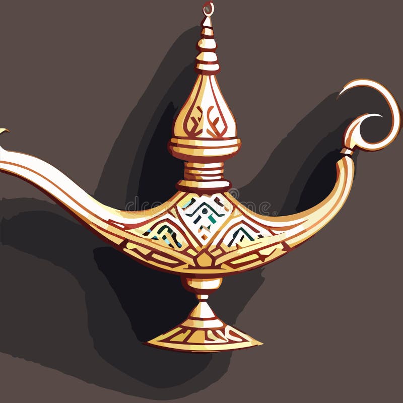 Aladdin Magic Lamp. Lamp of Wishes Stock Vector - Illustration of ...