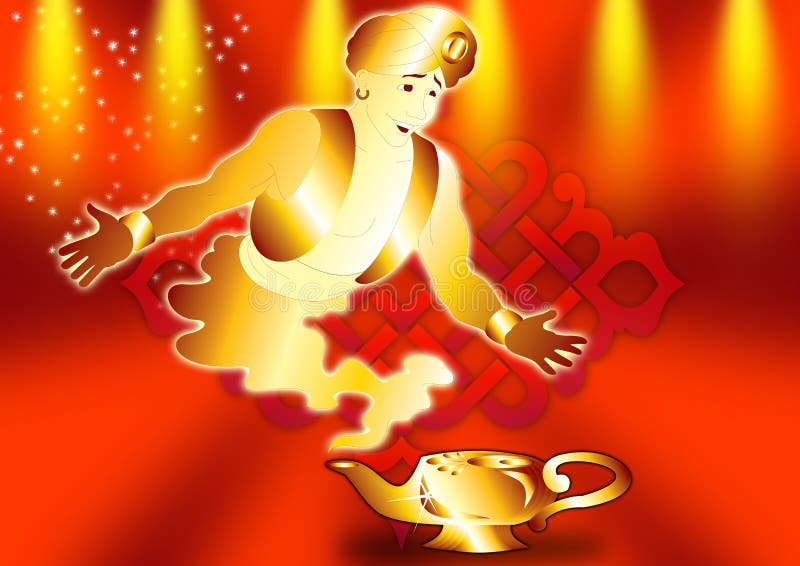 Aladdin s Lamp stock illustration. Illustration of india - 3719846
