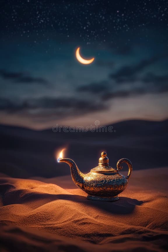 Aladdin S Lamp in the Desert Stock Photo - Image of arabian, myth ...