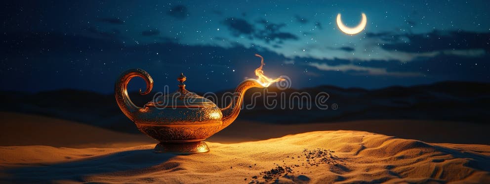 Aladdin S Lamp in the Desert Stock Image - Image of genie, lamp: 354068909