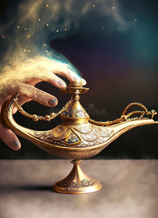 Aladdin s magic lamp stock illustration. Illustration of lamp - 300465923
