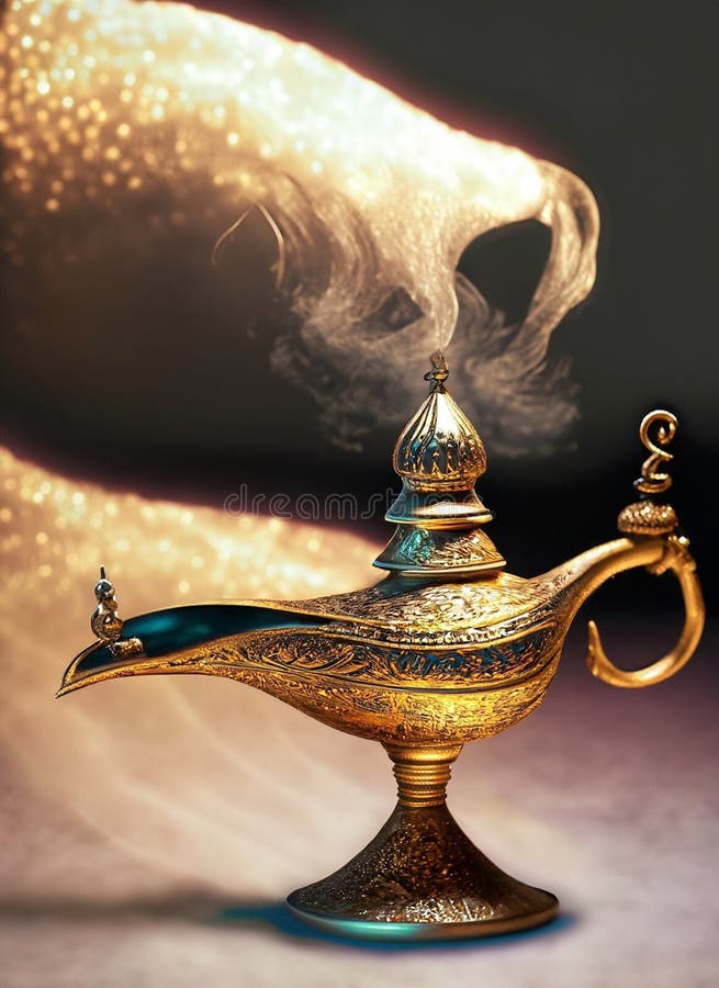 Aladdin s magic lamp stock illustration. Illustration of gemstone ...