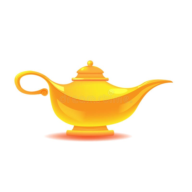 Aladdin Yellow Lamp Isolated Object Vector Stock Vector - Illustration ...