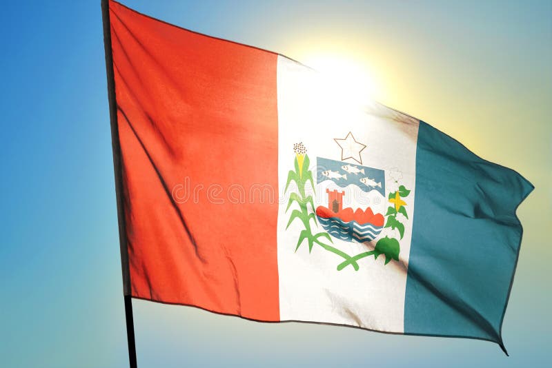 Alagoas State of Brazil Flag Waving on the Wind Stock Image - Image of ...