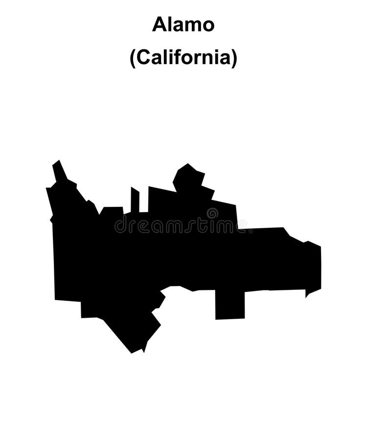 Alamo outline map stock illustration. Illustration of area - 356991279