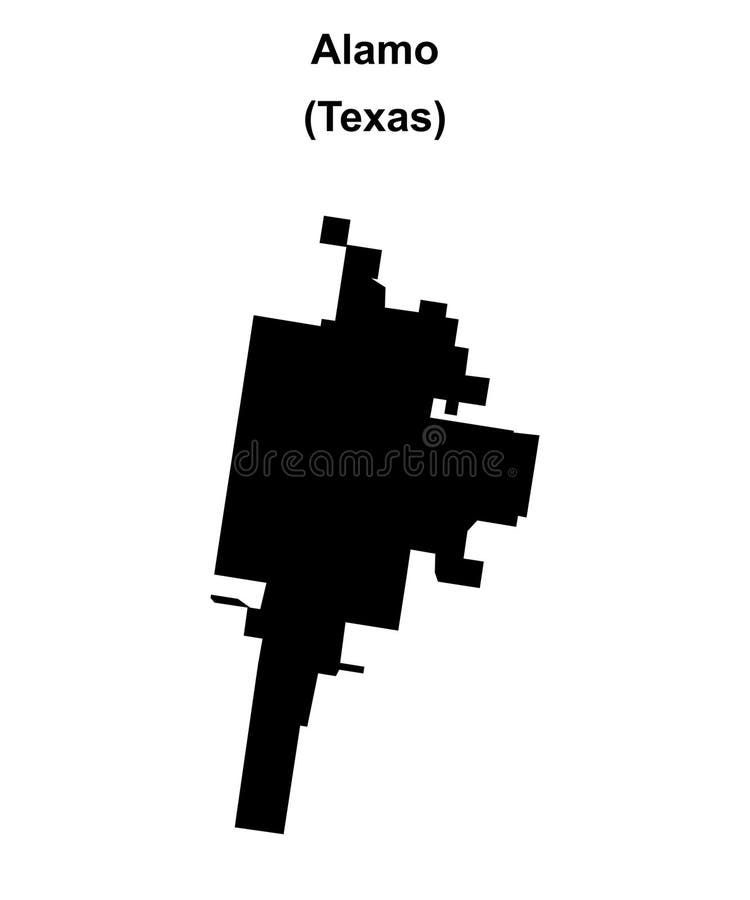 Alamo outline map stock vector. Illustration of atlas - 357641832