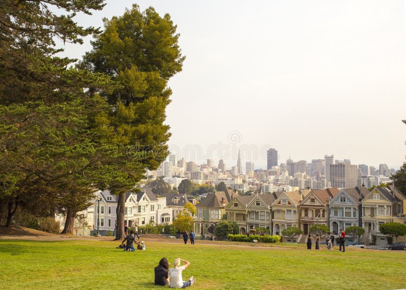 Alamo Square in San Francisco, California Editorial Stock Image - Image ...