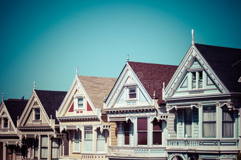 Alamo Square, San Francisco, USA Stock Image - Image of painted ...