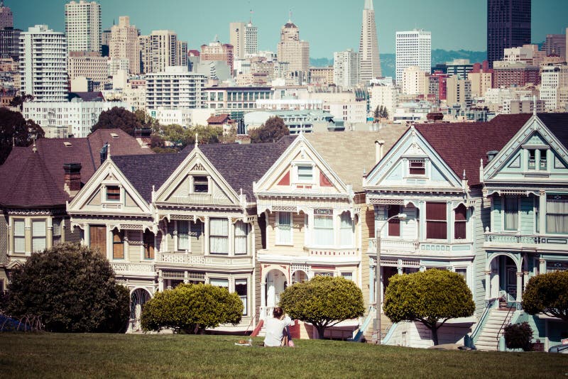 Alamo Square, San Francisco, USA Stock Photo - Image of alamo ...