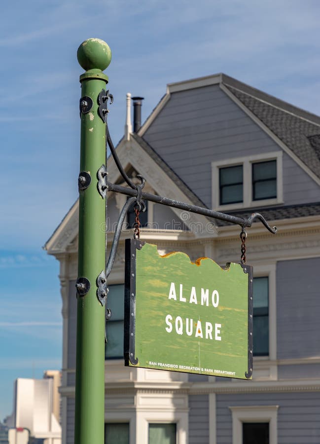 Alamo Square Sign stock photo. Image of america, frisco - 276658792