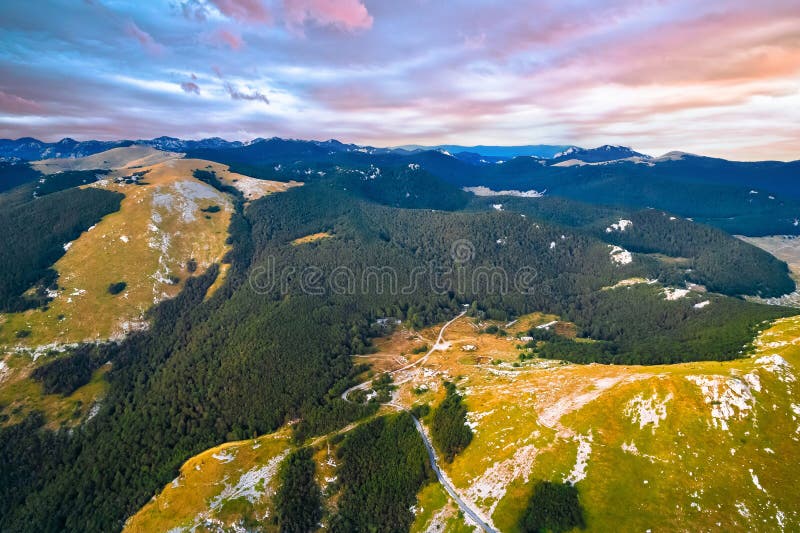 Alan on Velebit Mountain Aerial Sunset View Stock Photo - Image of ...
