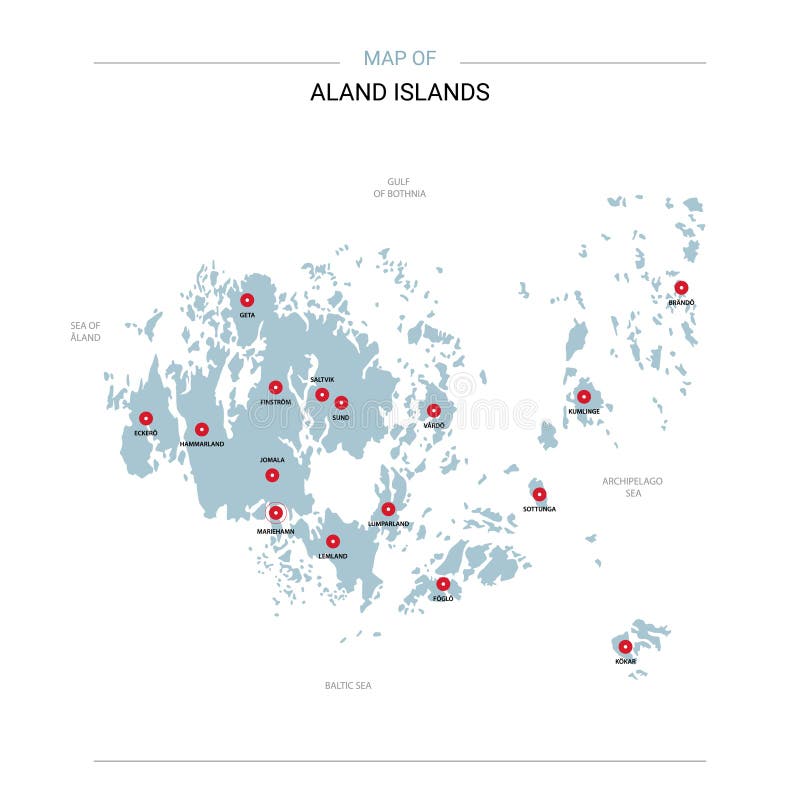 Aland Islands Map Vector with Red Pin. Stock Vector - Illustration of ...