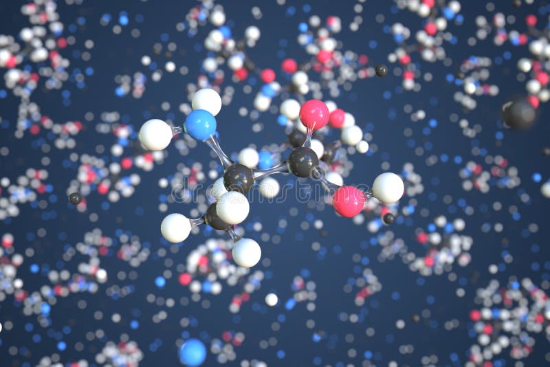 Alanine Molecule, Conceptual Molecular Model. Scientific 3d Rendering ...