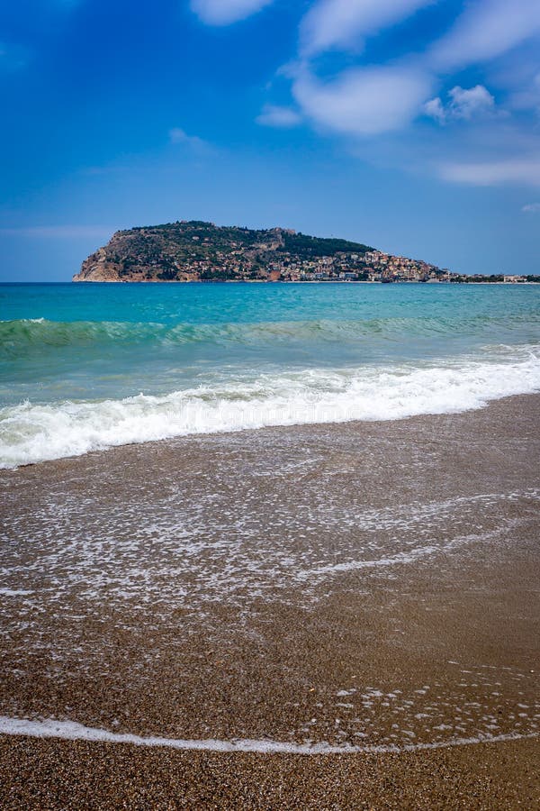 Alanya Beach in Turkey. Antalya Coast. Stock Photo - Image of rock ...