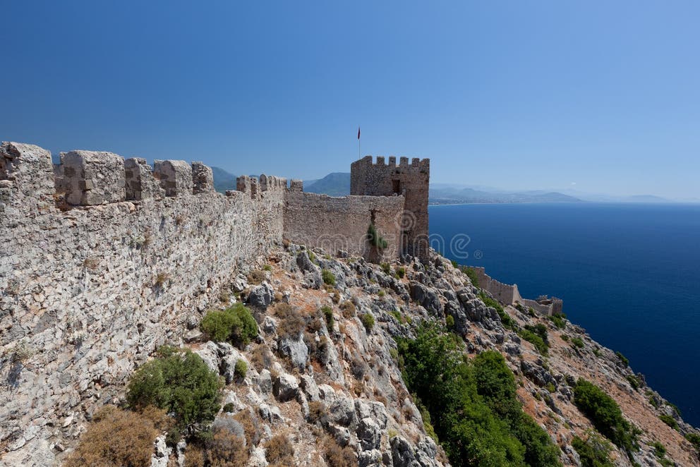 Alanya Castle stock image. Image of spring, mediterranean - 21165449