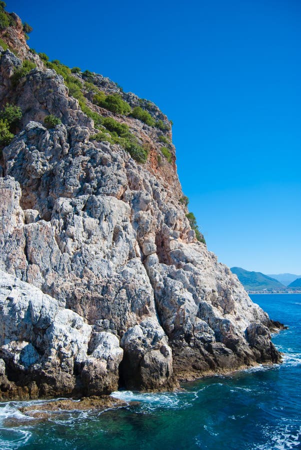 Alanya peninsula stock photo. Image of color, rock, scene - 52528884