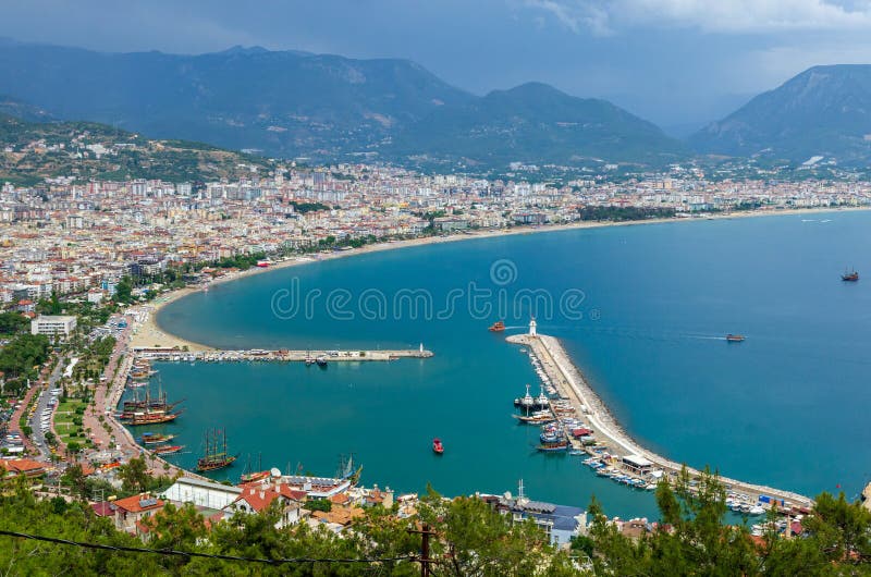 Alanya Town View from Alanya Castle in Turkey Stock Photo - Image of ...