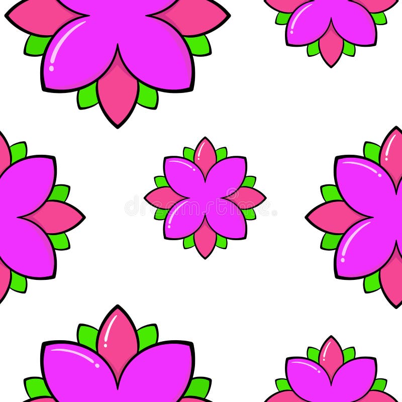Seamless Pink Flower Pattern Background Vector Ipad Pro Procreate ...