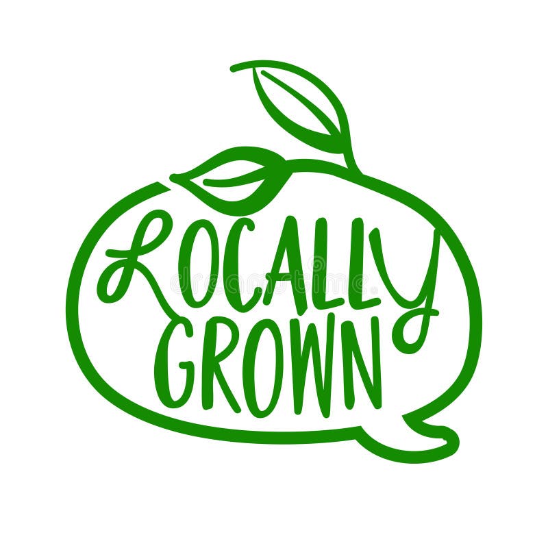 Locally grown food label stock vector. Illustration of fruit - 8964506