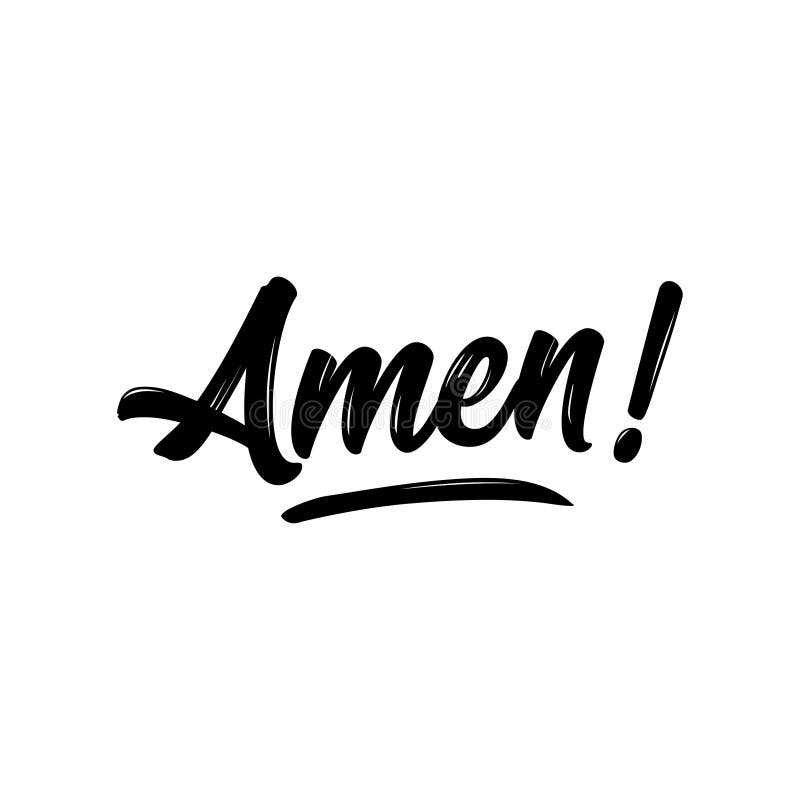 Amen - Hand Written Vector Calligraphy Lettering Text in Cross Shape ...