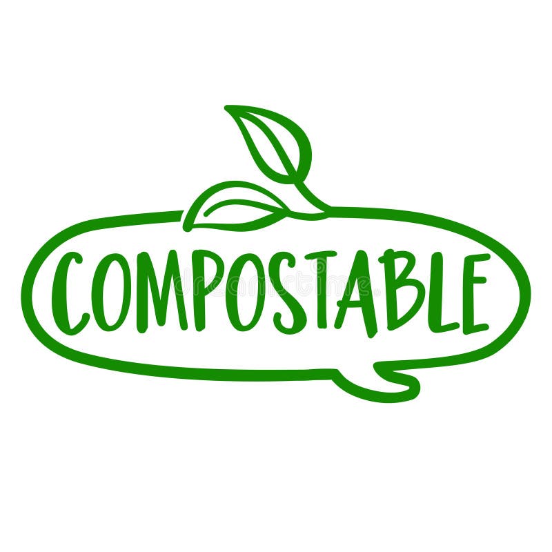 Compostable - Logo in Speech Bubble Stock Vector - Illustration of ...