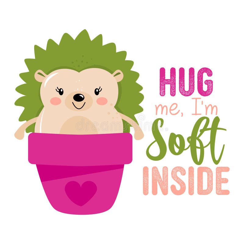 Hug me, I am soft inside stock vector. Illustration of happy - 195790477