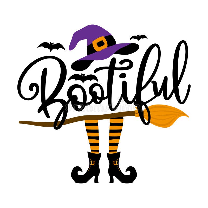 Bootiful Beautiful Boo - Halloween Quote Stock Vector - Illustration of ...