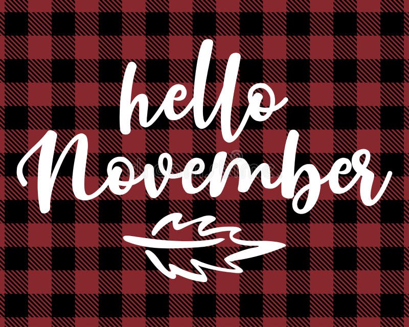 Hello November - Text on Red and Black Tartan Plaid Scottish Seamless ...