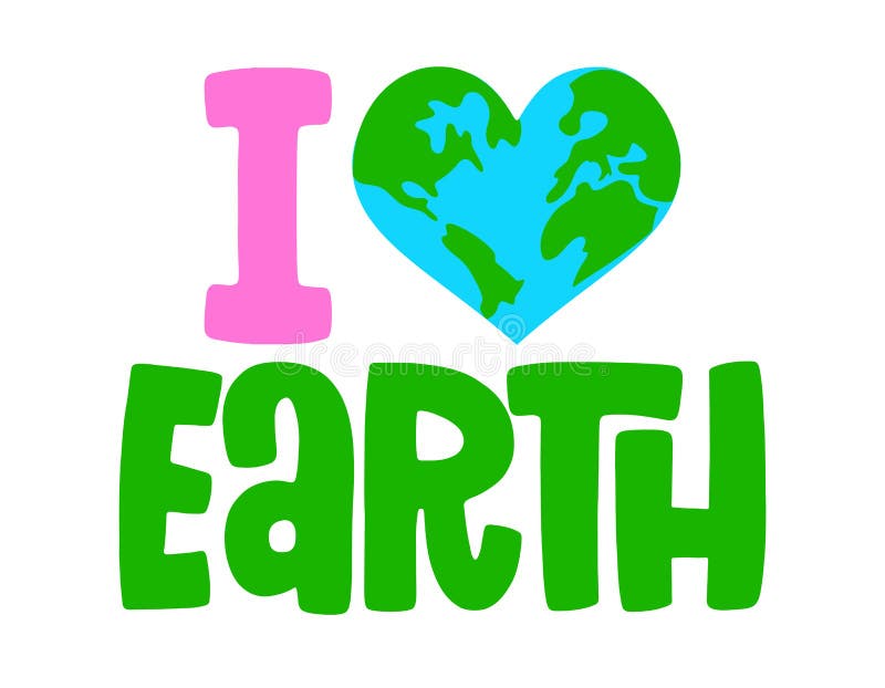Love Earth Logo - Text Quotes and Planet Earth Stock Vector ...