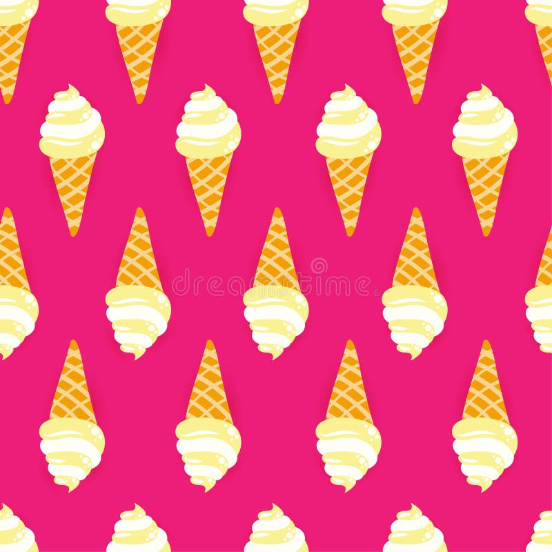 Cute Vanilla Ice Cream In Design Pink Cup Stock Vector Illustration Of Icon February 216780711