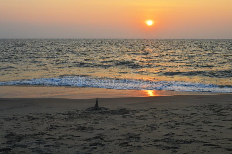 Sunset at the beach stock image. Image of beautiful - 193444699