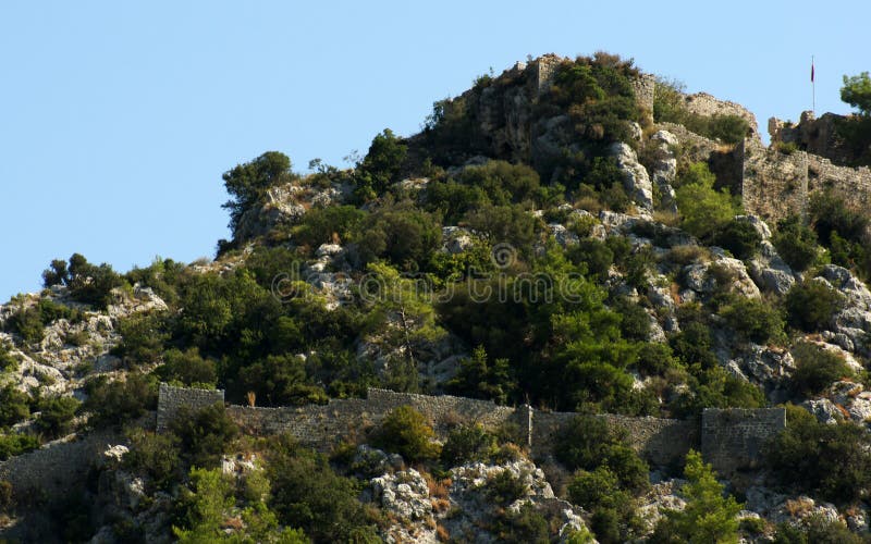 Alara Castle - Antalya stock image. Image of rock, alara - 266502453