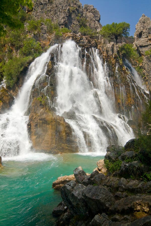 Waterfall, Turkey stock photo. Image of cityscape, blue - 20067230